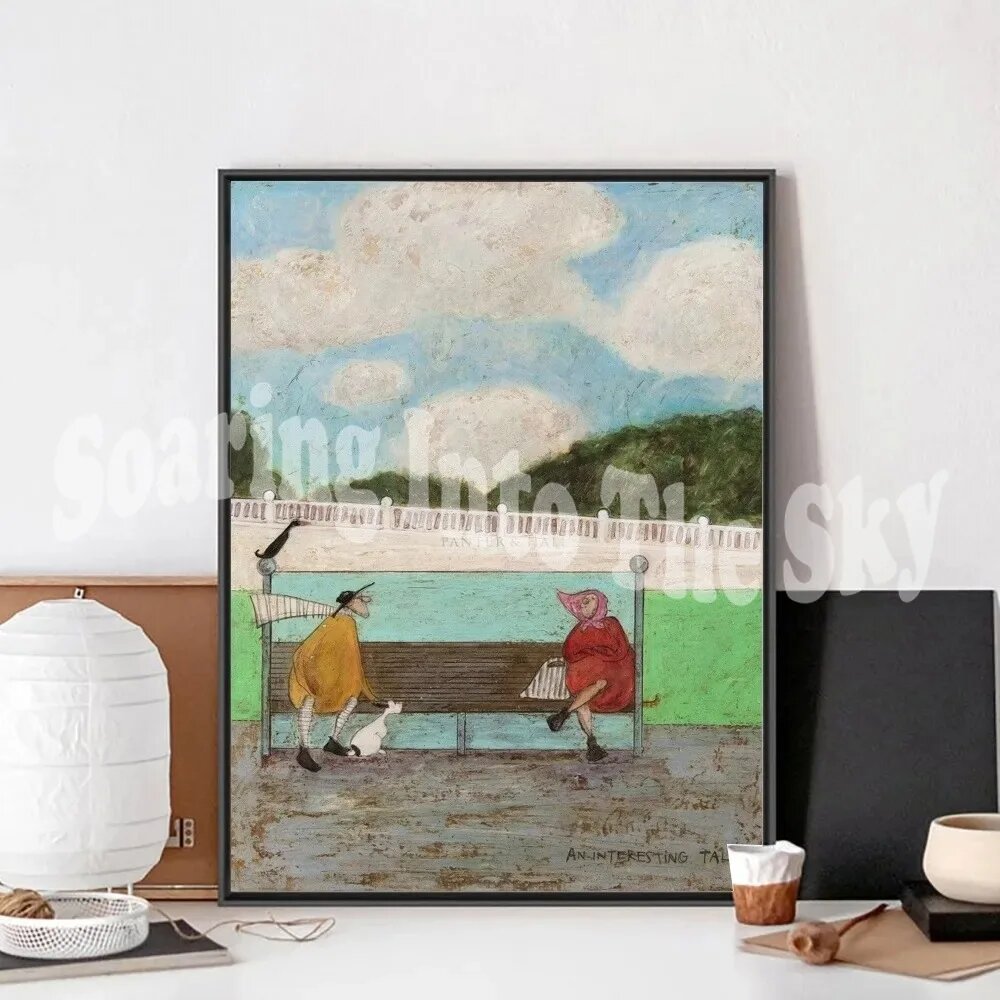 Постер "Абстрактный пейзаж с собаками" 30x40см, SY-666-8