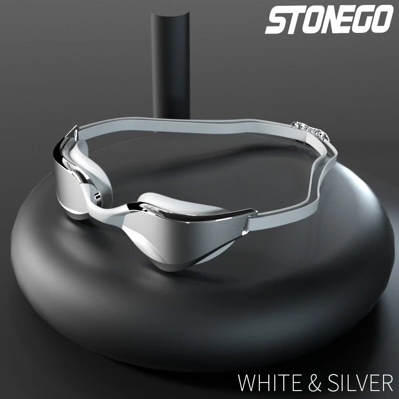Профессиональные очки для плавания из поликарбоната Серебряный, White Silver