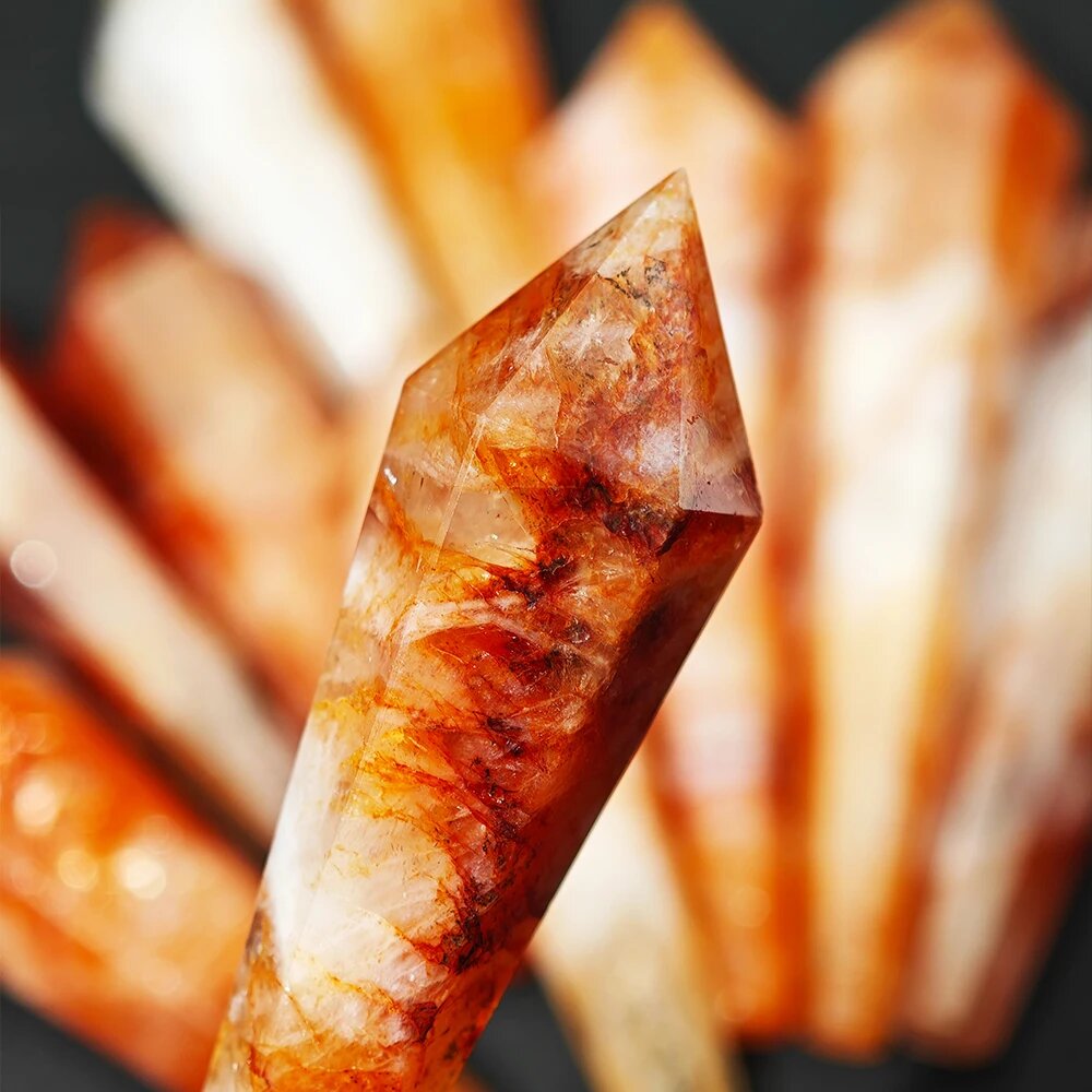 5-7 см красный авантюрин шестиугольная колонна башня точечная палочка натуральные кристаллы целебные камни ремесла пират маятник декор фэншуй
