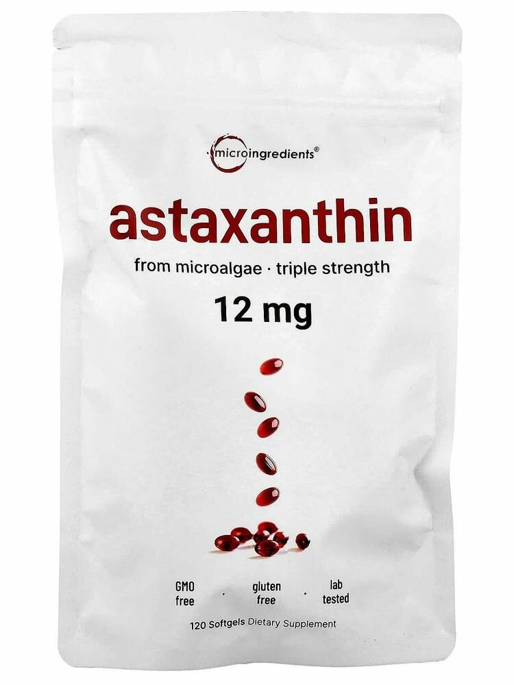 Астаксантин, 12 мг, 120 мягких таблеток, Micro Ingredients