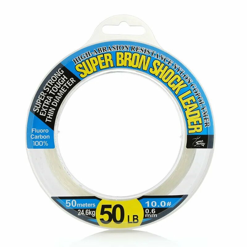 Фторуглеродная рыболовная леска FISH KING, 50 м, 100%, леска из углеродного волокна 10-50 фунтов, 4,5-24,6 кг, однонитевая Тонущая леска для морской рыбалки