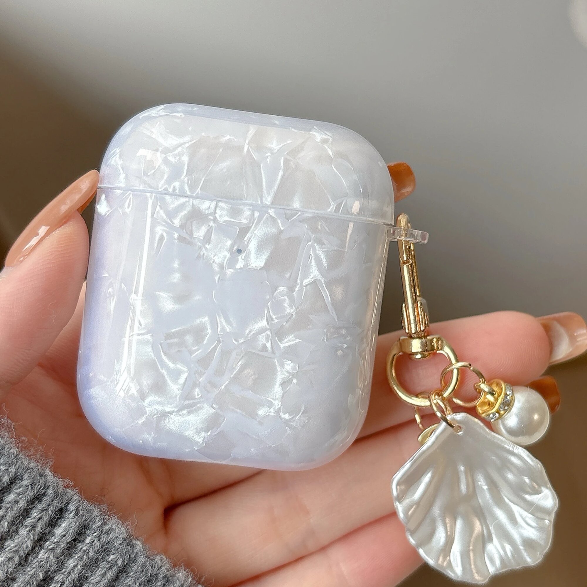 Мягкий Чехол Dreamy Pearl Shell С Брелоком Для AirPods Pro И AirPods 2, 3, 4, Защитный Чехол Для Беспроводных Наушников