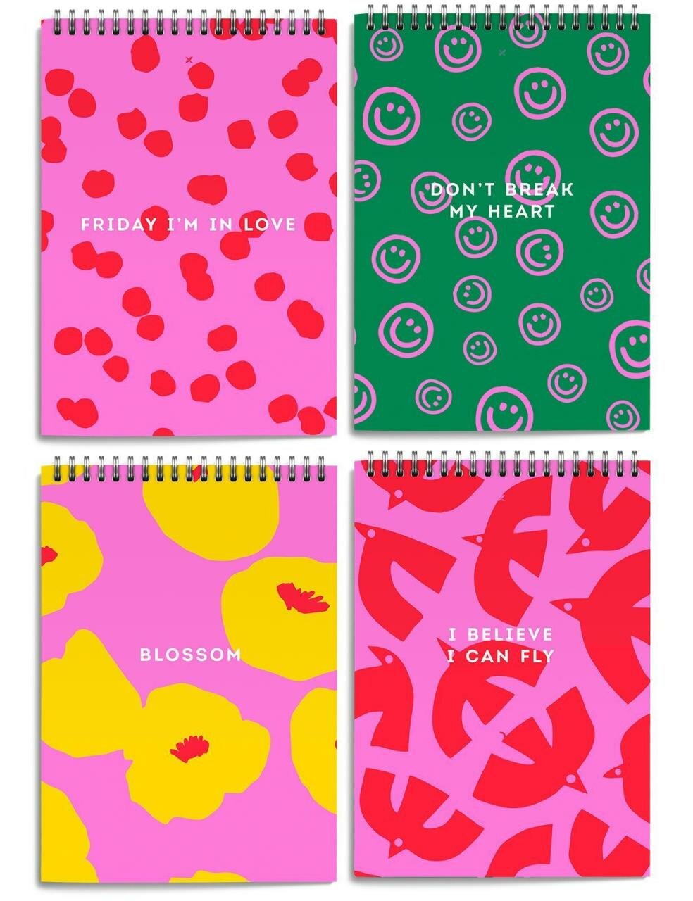 Блокнот 1 шт А5 60 л. клетка LOREX JOY на гребне, мелованный картон, soft touch