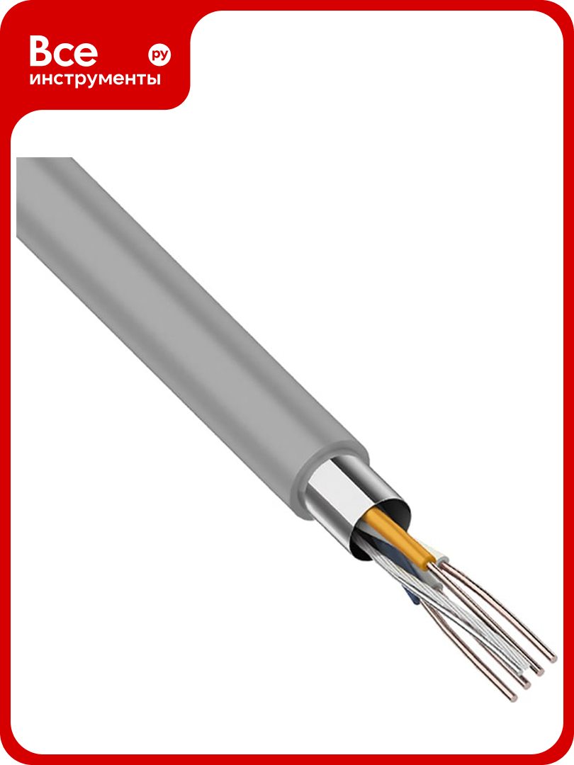 Кабель REXANT витая пара, FTP, 2PR, 24AWG, CAT5e, бухта 305 м 01-0122, 0.5 мм, для создания локальных сетей