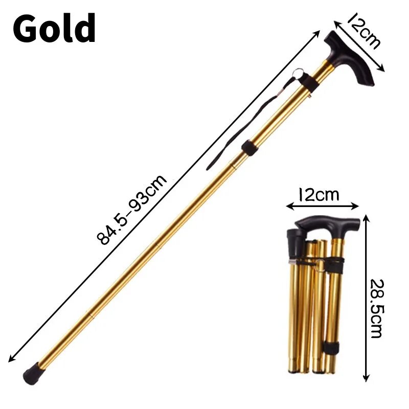 Складная трекинговая палка для взрослых, резиновая рукоятка, алюминиевая