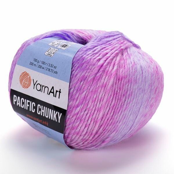 Пряжа YarnArt Pacific Chunky 306 яр. розовый-лаванда (100г/200м, упаковка 5 мотков)