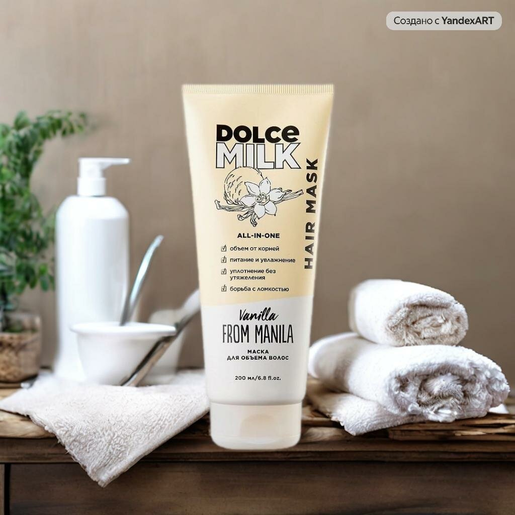 Маска для волос Dolce Milk "Ванила-Манила", 200мл, термозащита, питание, увлажнение
