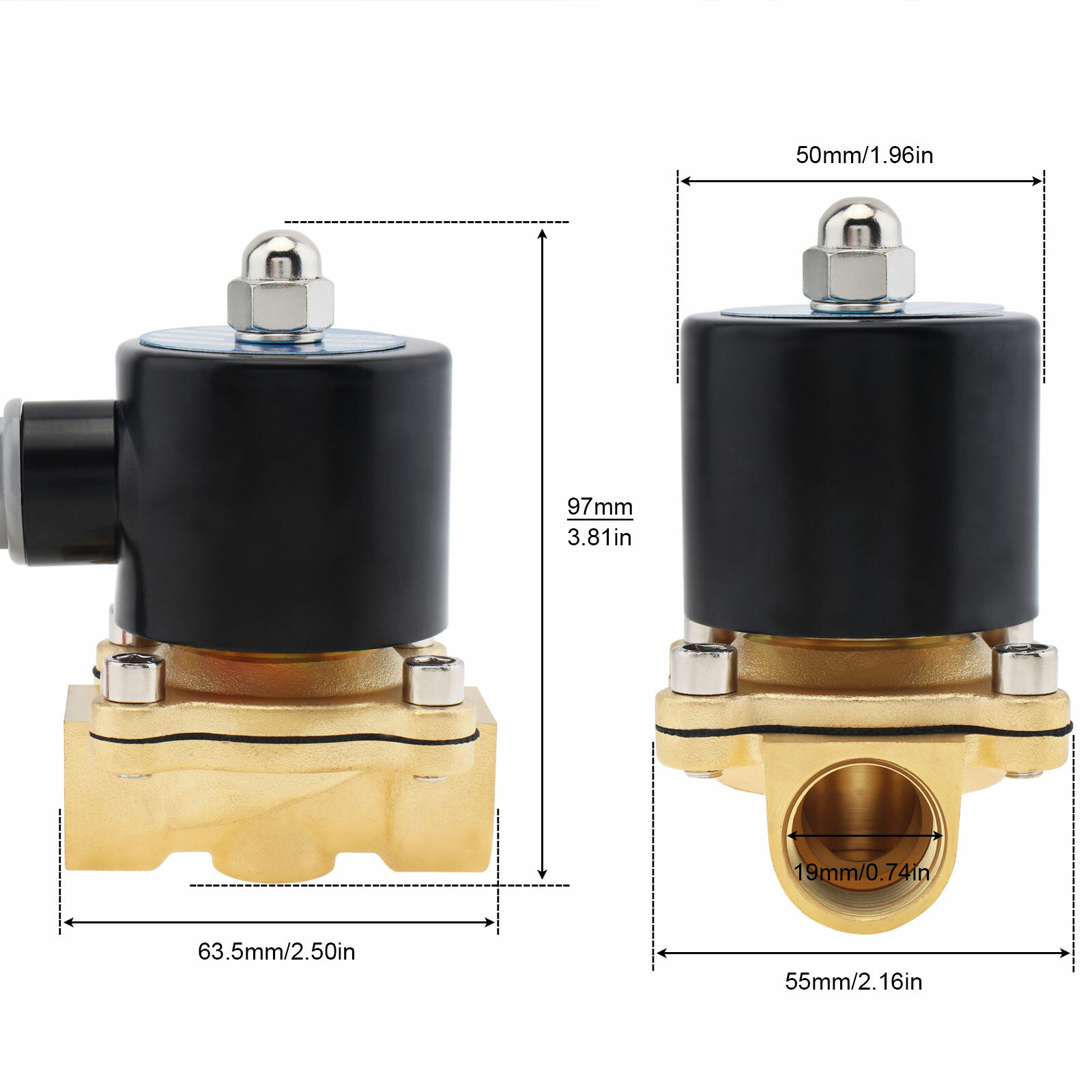 1/2 дюйма DN15 AC 220V электрический электромагнитный клапан