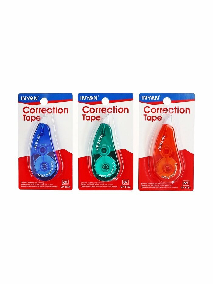 Корректор - лента, 6 м × 5 мм, INYAN, на блистере, микс