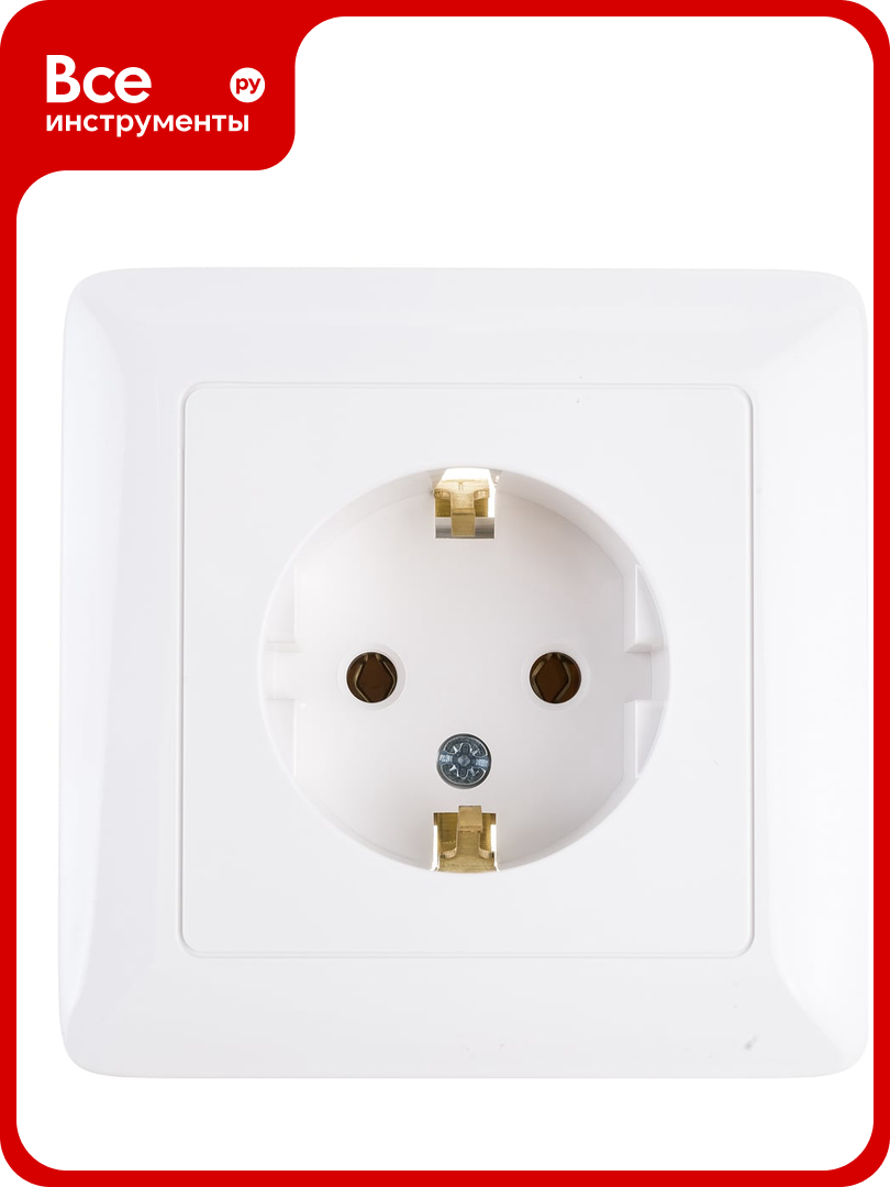 Розетка Systeme Electric 1-м СП Хит 16А с заземлением, белая SchE RS16-134-B