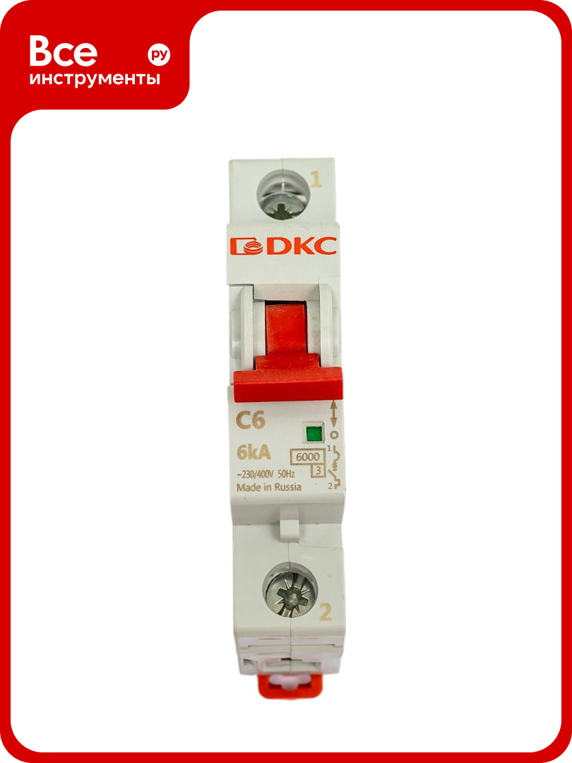 Автоматический модульный выключатель DKC YON MD63 1P 6А C 6kA MD63-1C6-6