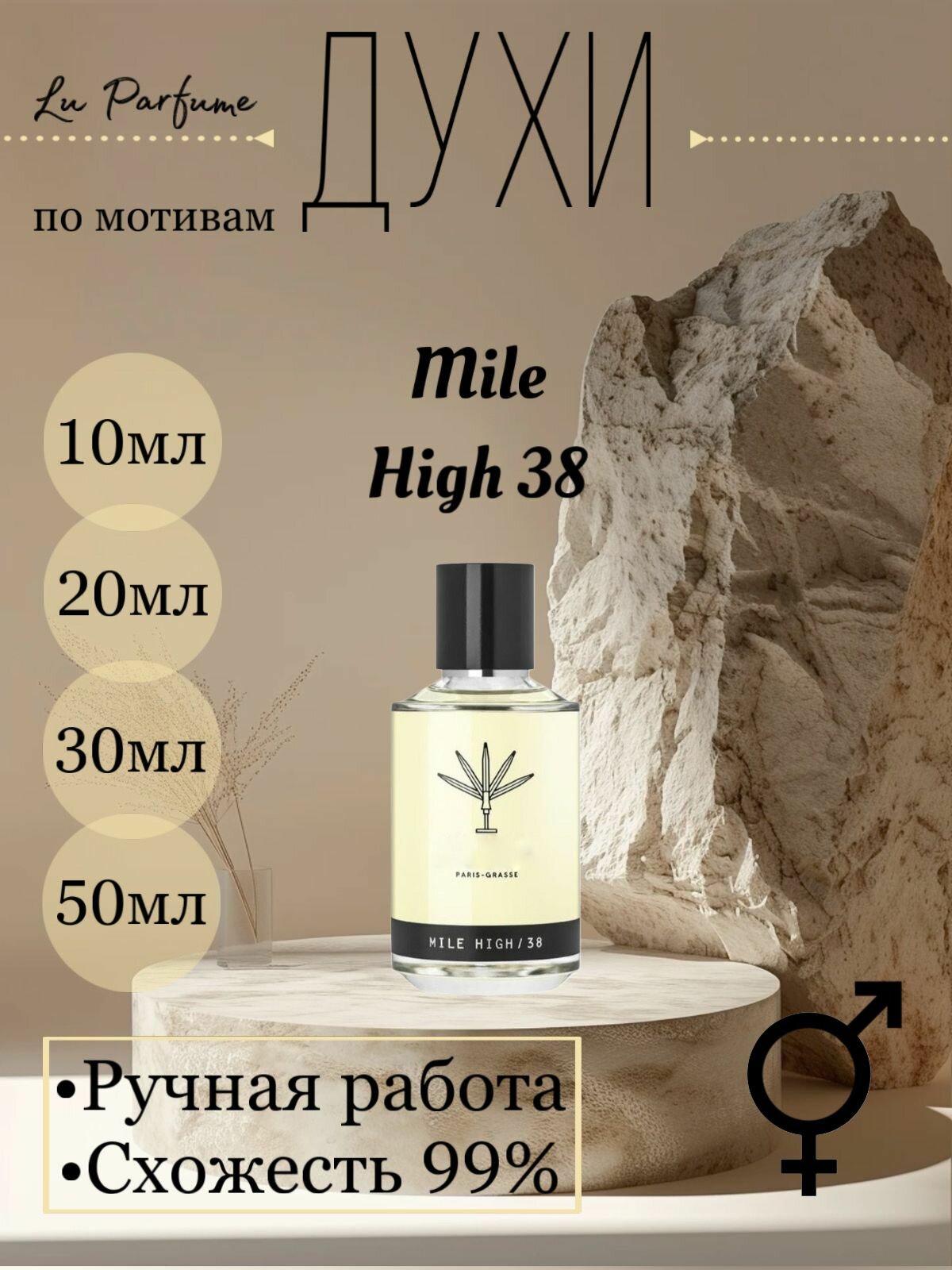 Духи ручной работы, по мотивам 'Mile High 38', для мужчин и женщин Lu Parfume
