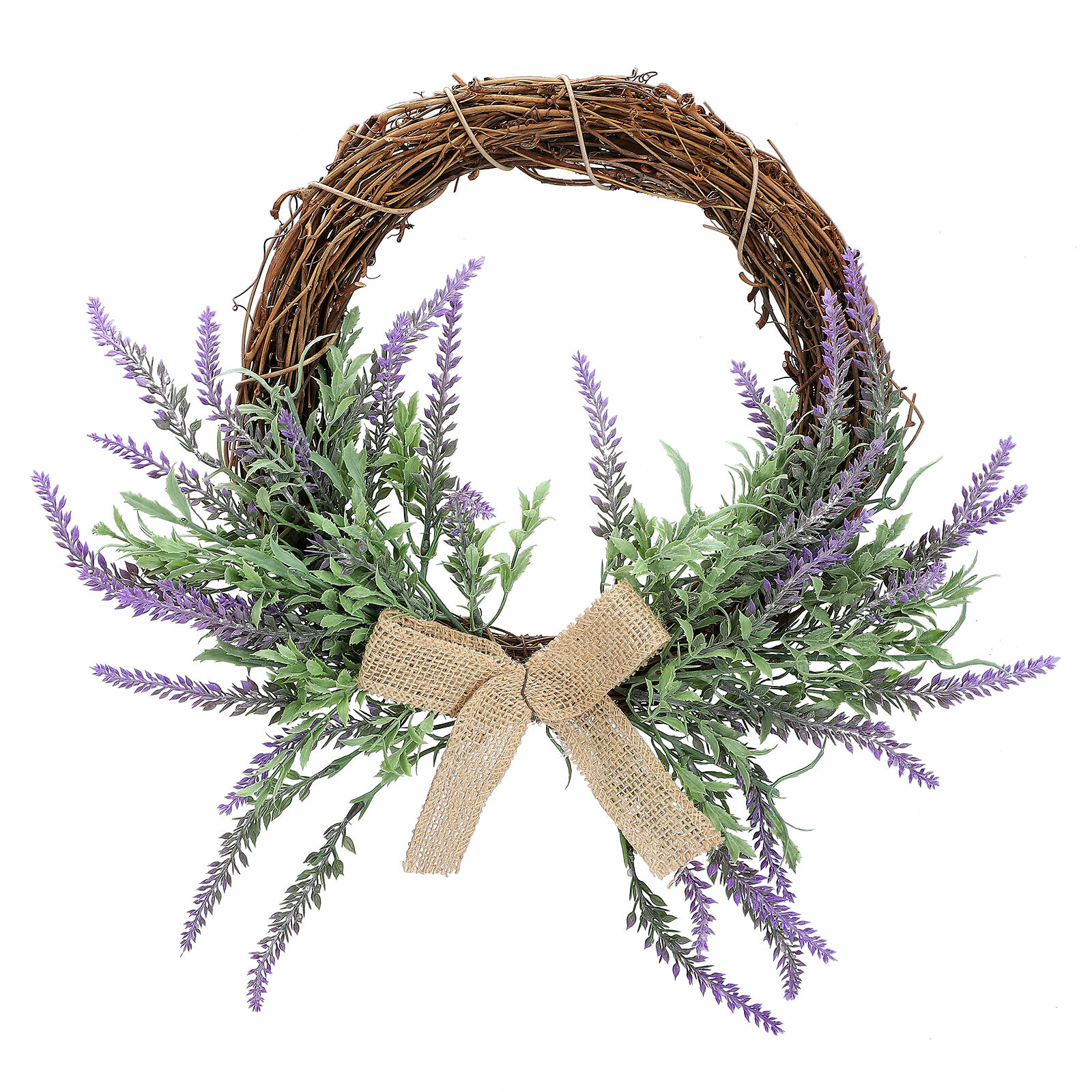 Искусственный венок из лаванды, подвесной декоративный венок из ротанга и лаванды для входной двери, весенний свадебный декор для крыльца фермерского дома