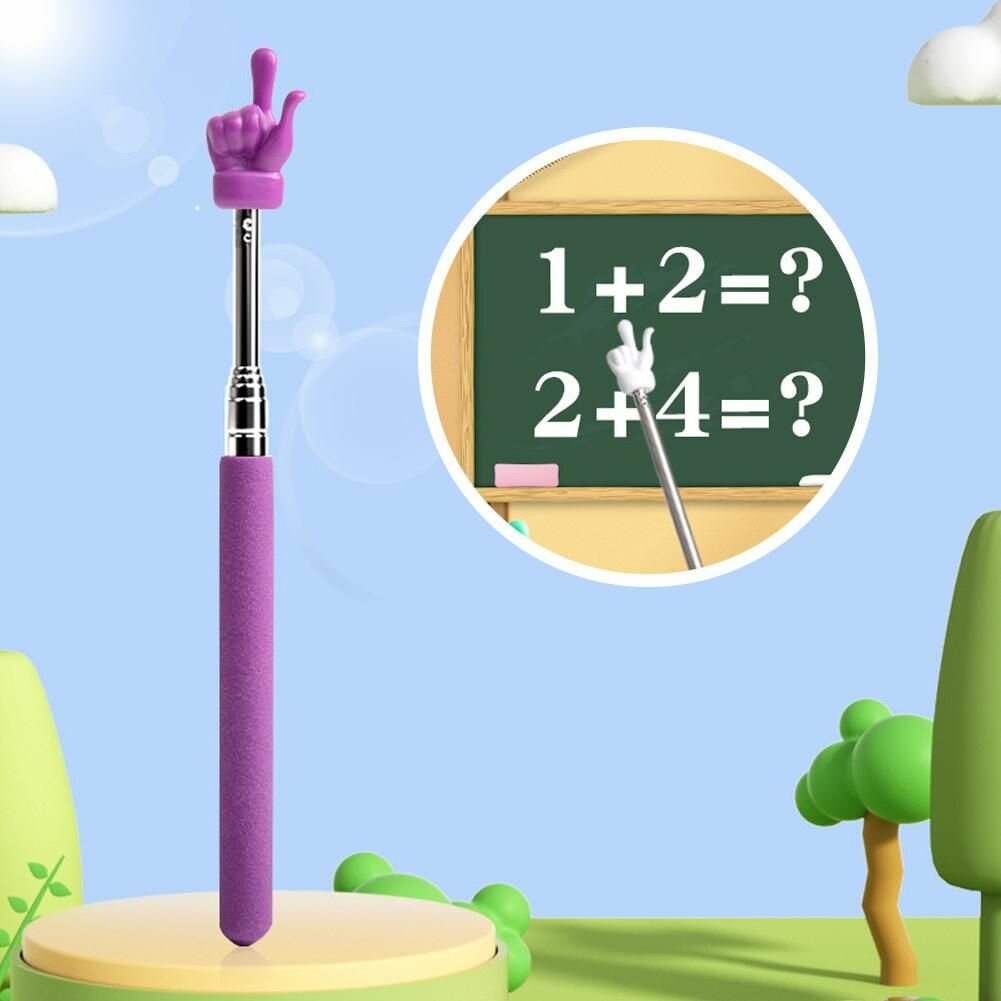 1шт телескопическая указка для учителя, цветная нескользящая ручка с дизайном для пальцев