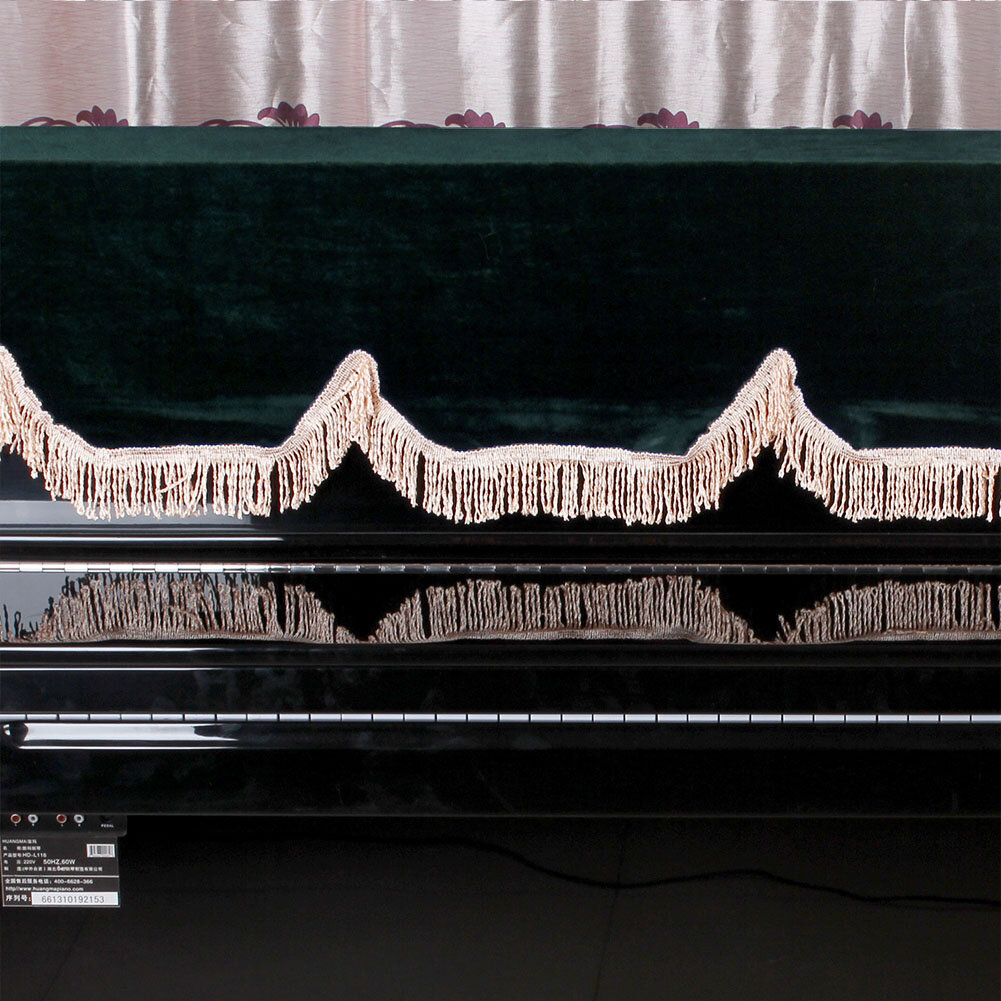 88 Ключевой фортепиано наполовину покрытый анти пылевидным крышкой фланелтет -крышка фортепиано мелководья тонкий край корабли (темно -зеленый)