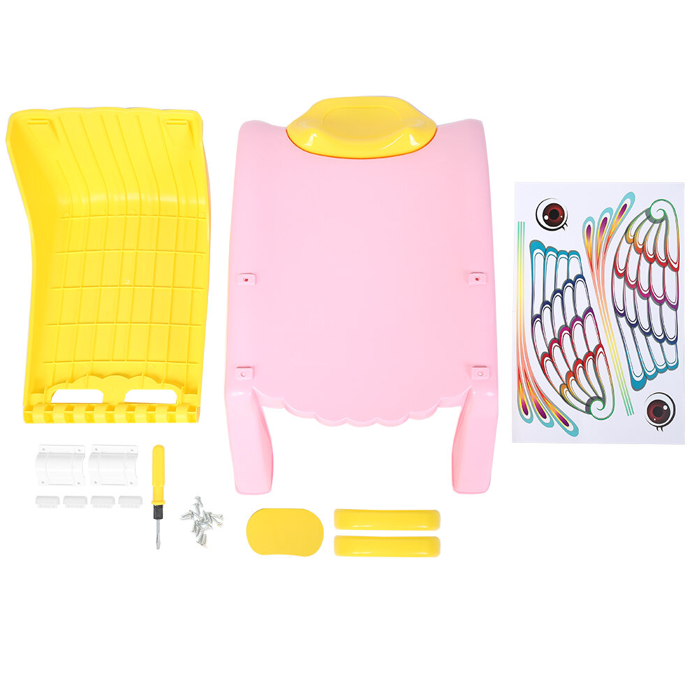 Складывание детского шампуня регулируемое мультипликационное детское шампунь лежат в розовом кресле