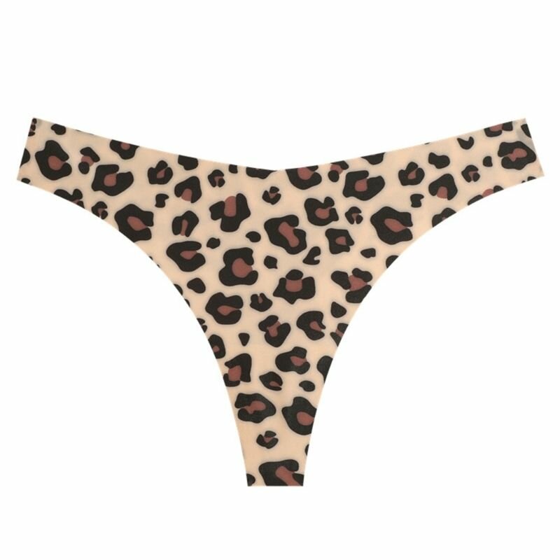 Трусики, сексуальные футболки с заниженной талией, бесшовные стринги-низ из кожи леопардового цвета-M