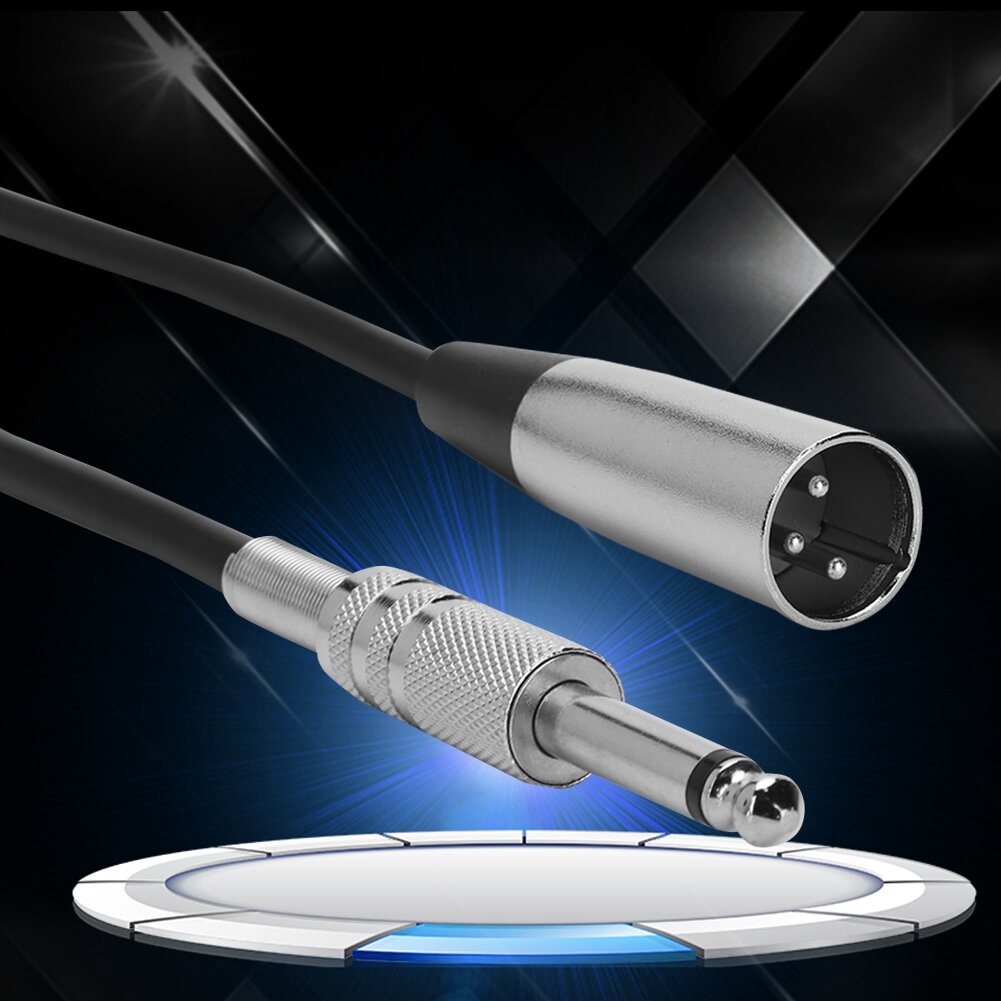 Кабель 6,35 мм Male to XLR Female, 1,5 м, с цинковым сплавом, устойчивый к коррозии, для профессиональной аудиотехники