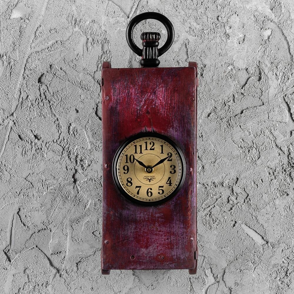 Часы настенные деревянные интерьерные Decor of today 14х8х39, красный