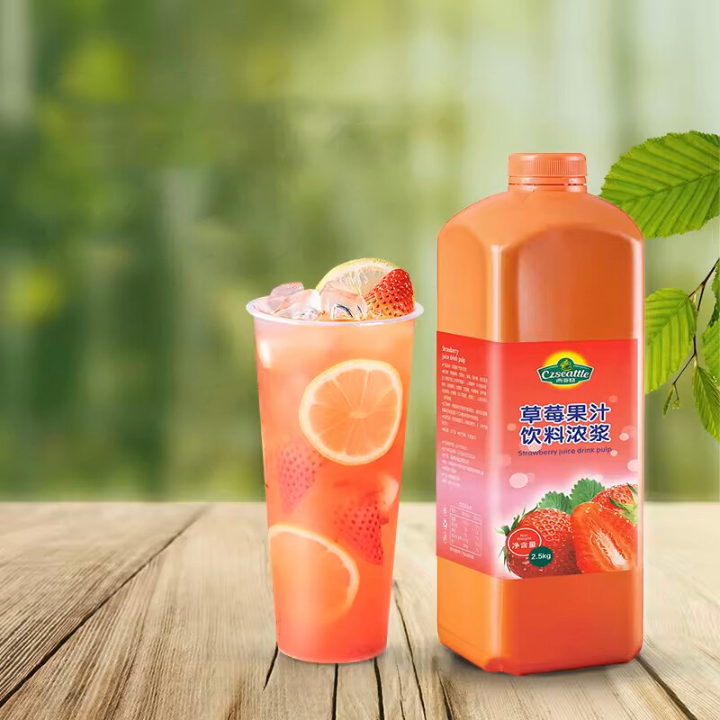 Сироп с добавлением концентрированного сока, 2,5 КГ для напитков бабл ТИ со вкусом клубники