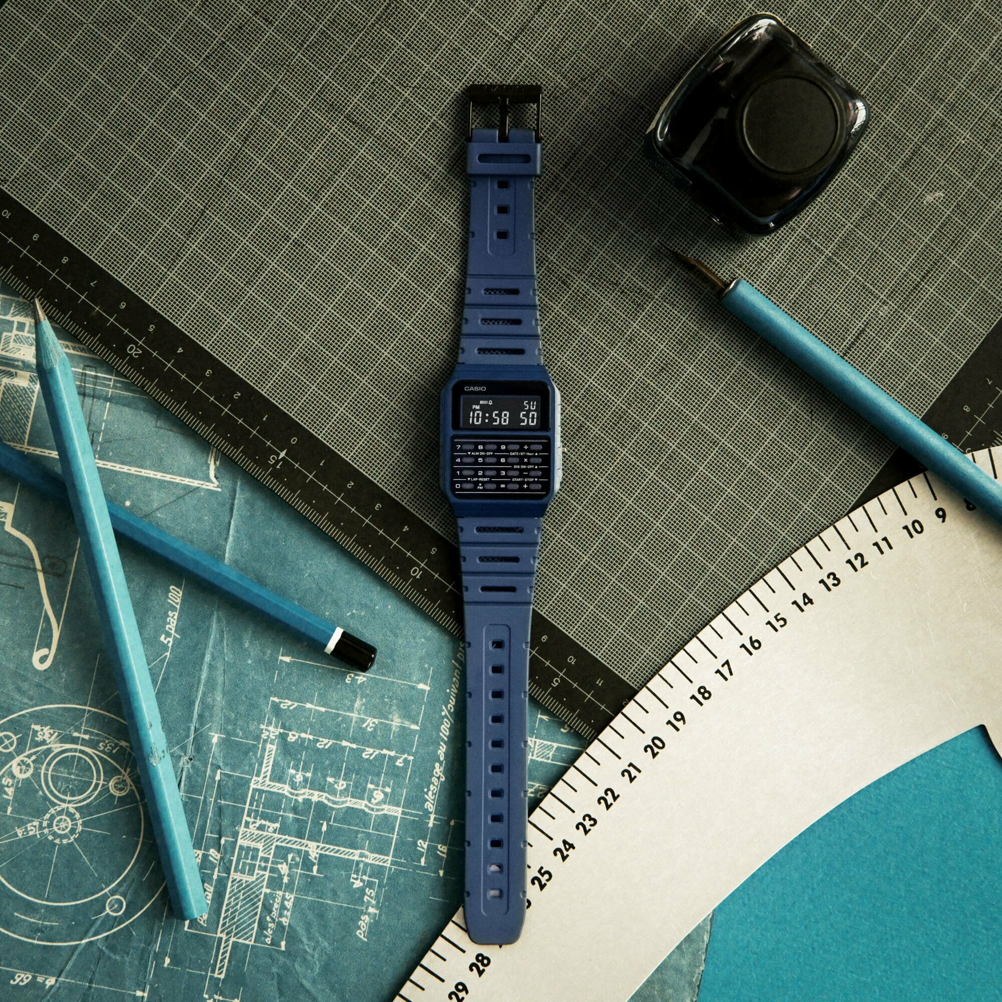 Наручные часы CASIO, черный, синий