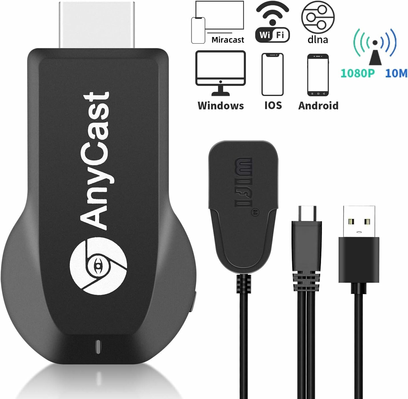 Беспроводной WiFi HDMI 1080p медиаплеер ресивер Miracast телевизор экран зеркальное устройство Anycast телефона или планшета проектор