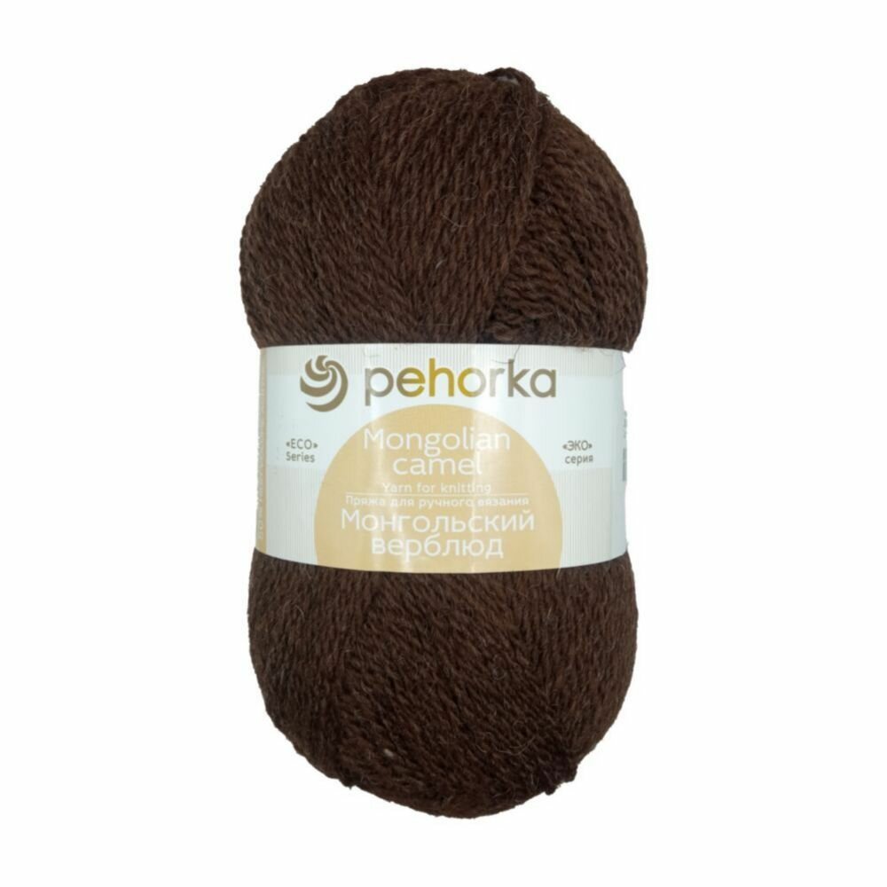 Пряжа для вязания Пехорка Монгольский верблюд 251 коричневый 100 гр/300 м 50% верблюжья шерсть, 50% акрил высокообъемный