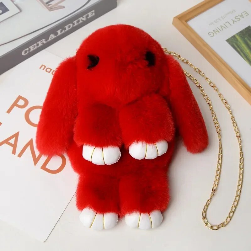 Симпатичная плюшевая кроличья сумка с одно плечо, red, SKU02912