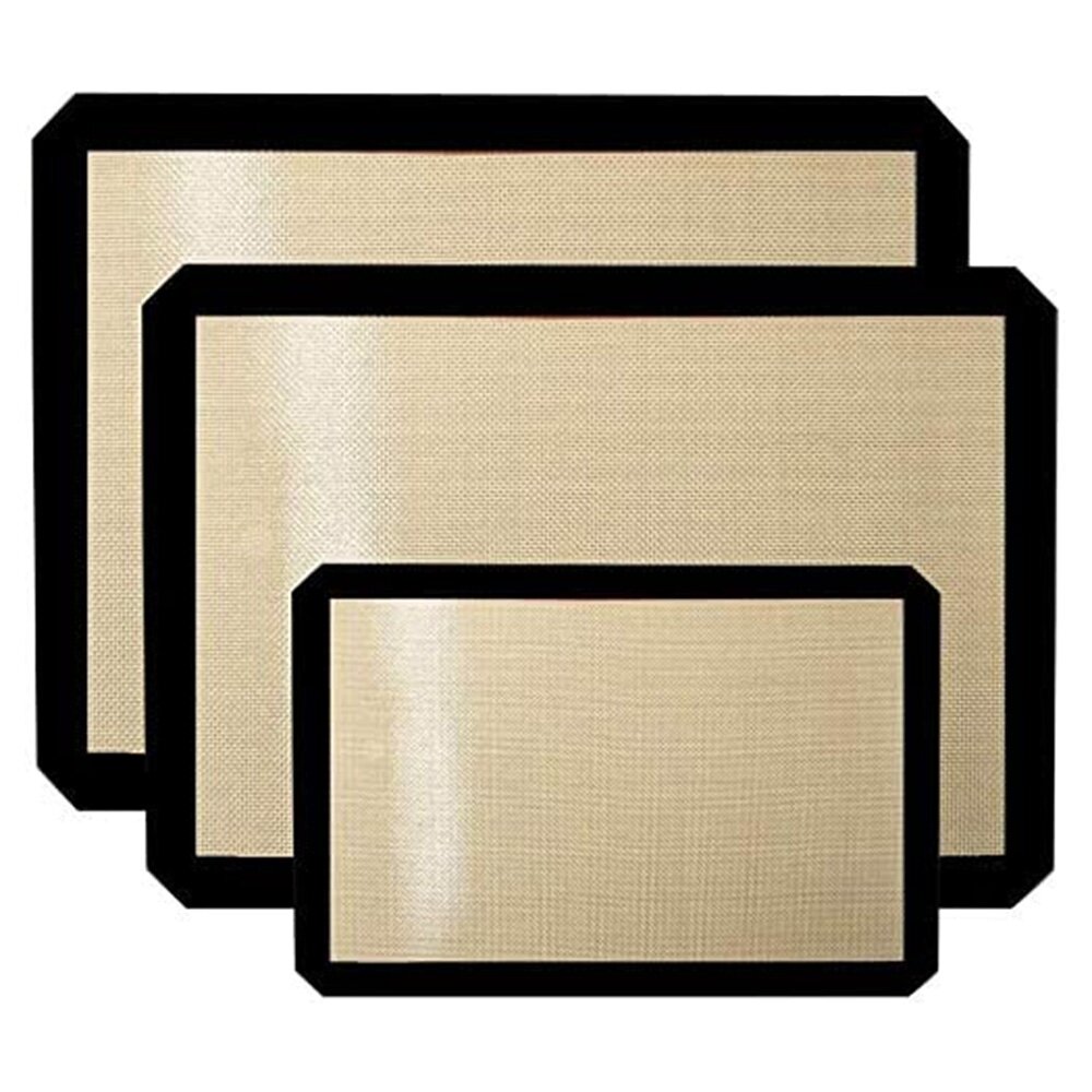 Набор из 3 противней для выпечки, многоразовый противень, антипригарный, противень для выпечки, печенья, выпечки, жарки, силиконовый противень для выпечки