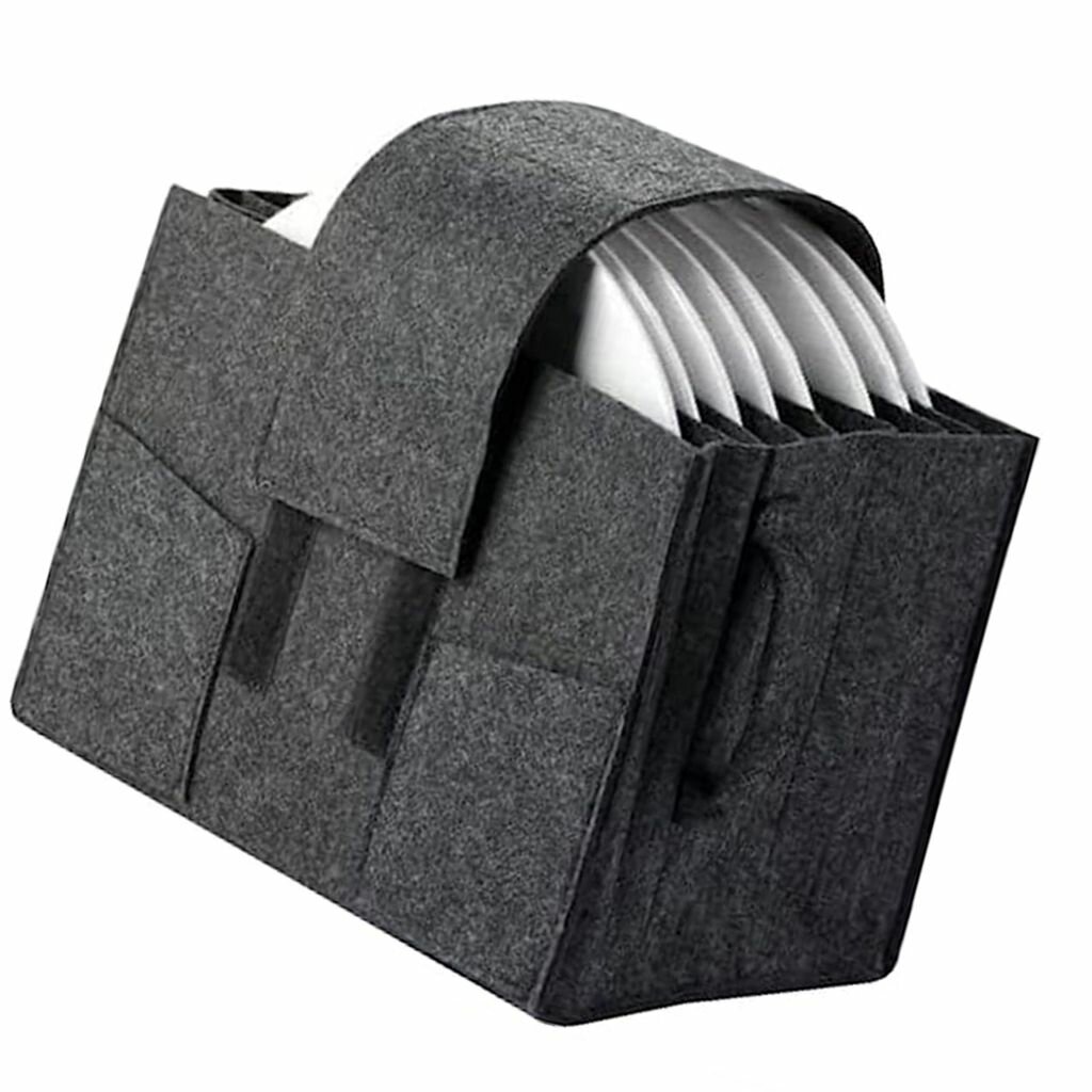 Мягкий войлочный чехол для безопасной транспортировки тарелок/чашек, прочный органайзер для посуды, Темно-серый - пакет пластин