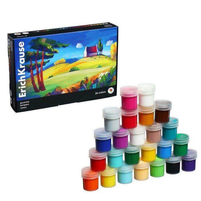 Гуашь Erich Krause 24 цвета по 20 мл, "Art Spirit", в коробке (61428)