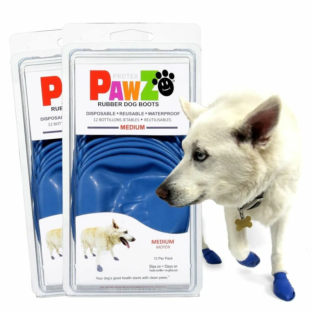 Ботинки для собак PawZ, M, Синий