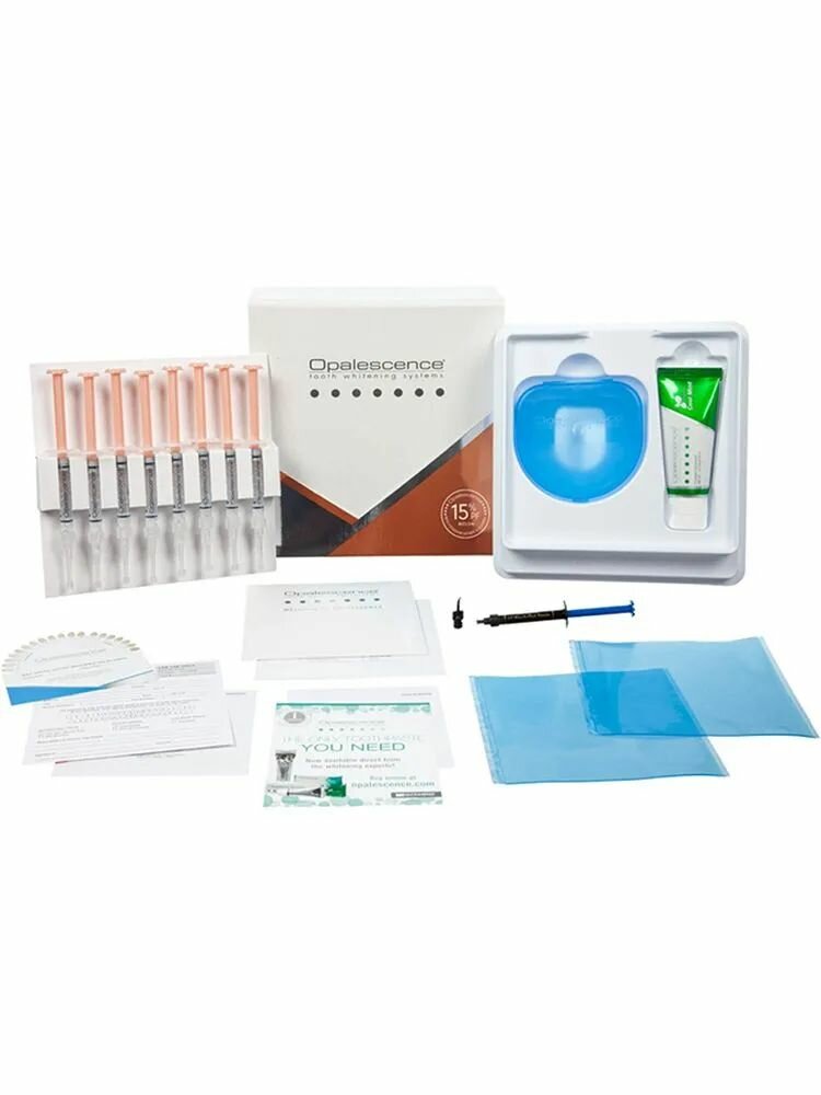 Opalescence 15% гель для отбеливания зубов дома, вязкий PF-гель с фторидом и калием, мятный вкус, удобный шприц, не вытекает из каппы, безопасный и комфортный
