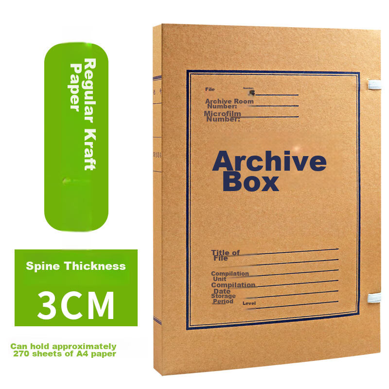 Siyi Cai A4 Thick Large High-Quality File Box Kraft Paper, Domestic Kraft Paper 3cm 10-Pack