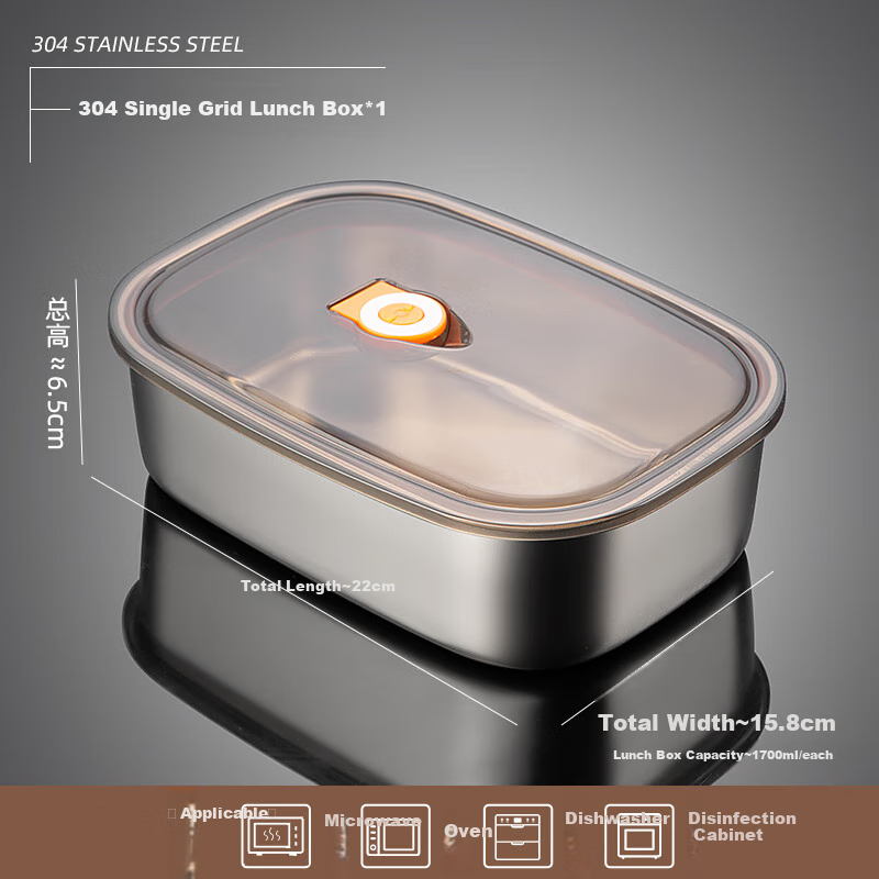 Newair Stainless Steel Bento Box with Microwave Heating Food Grade Divided Lunch Box for Students and Office Workers