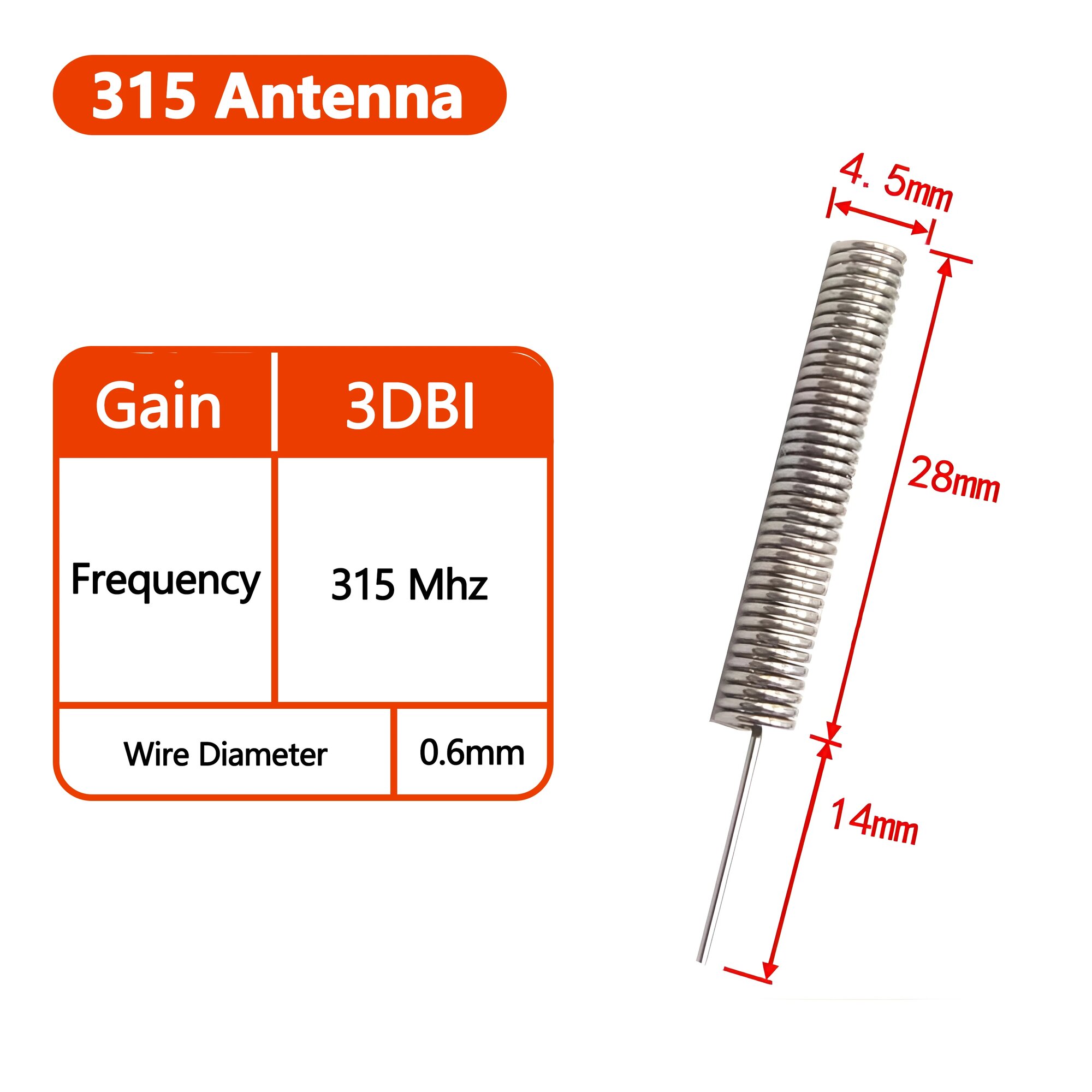 Двухдиапазонная пружинная антенна DARZOOM 433/470/315 МГц