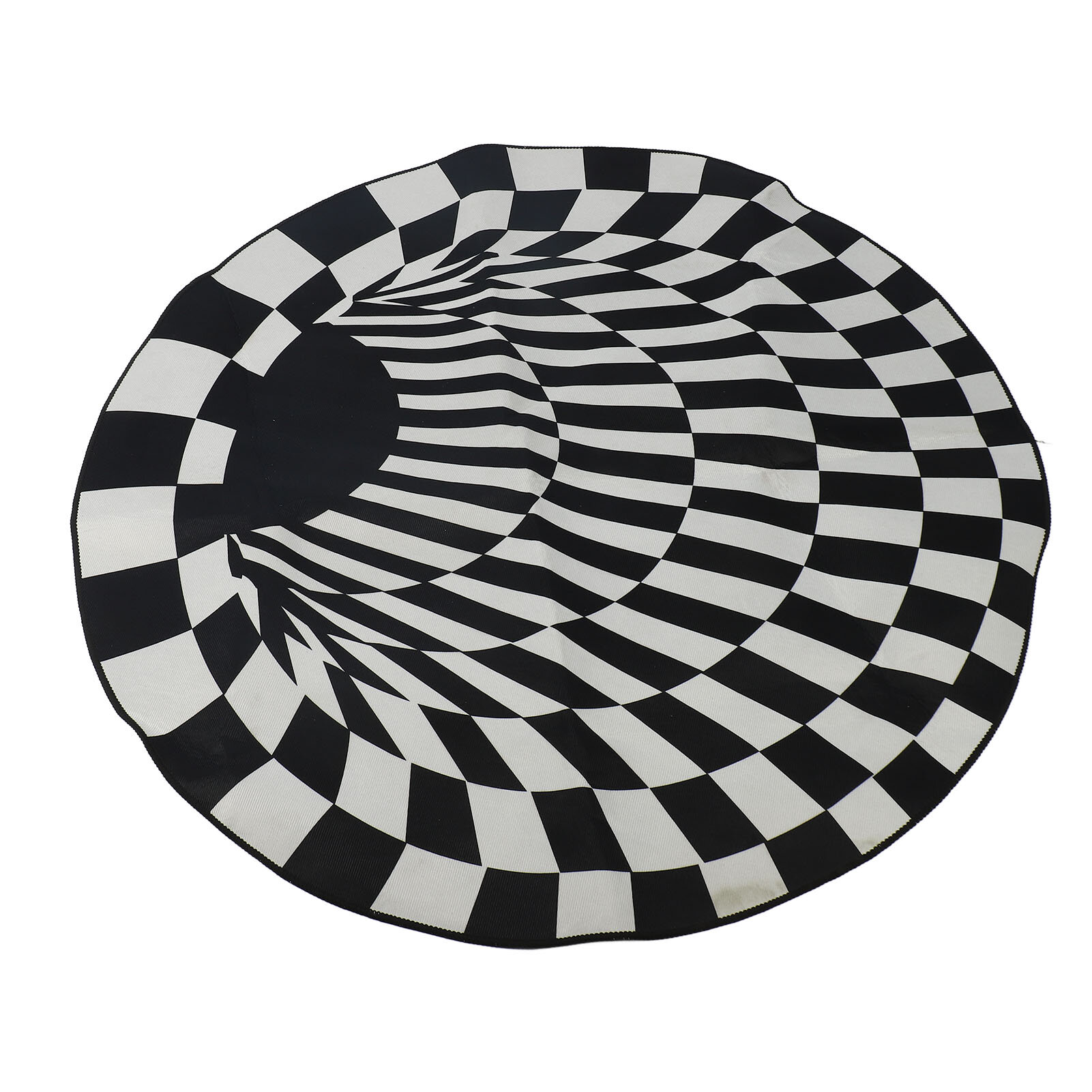 3D-космос круглый ковер, клетчатые вихревые оптические иллюзии без скольжения коврик против скольжения.