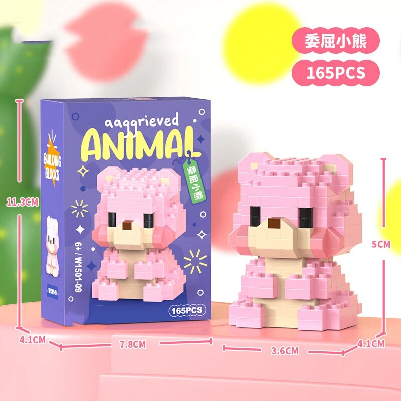 Конструктор "Aagrieved Animal" розовый, 165 деталей, 1501-9-no box