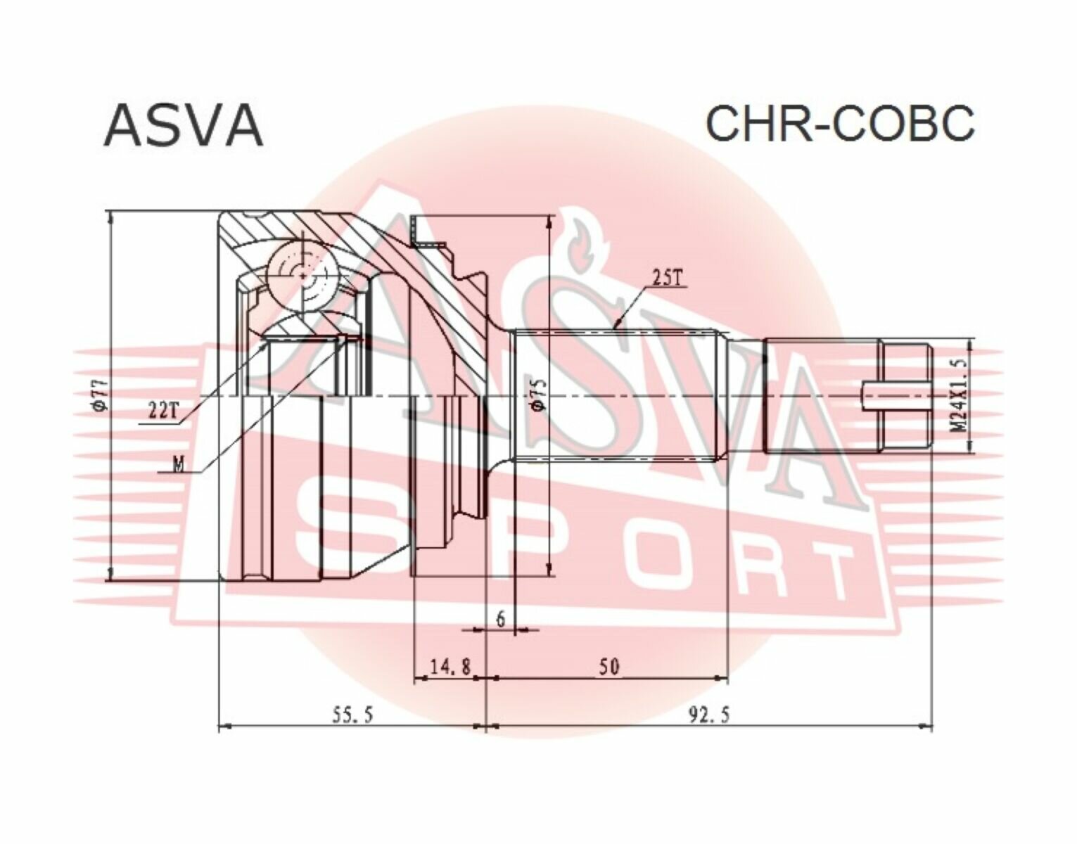 Шрус Наружный 22X51X25(Asva Chr-Cobc)