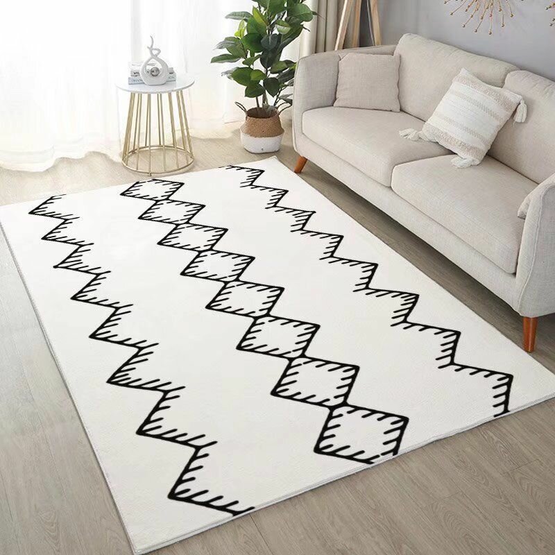 Ковер в гостиной/Ковер 160х180 с геометрическим рисунком, пушистый