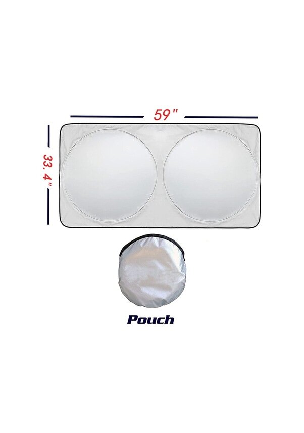 Солнцезащитный козырек для автомобиля 150x85 см, двойной круг, теплоизоляция, защита от солнца