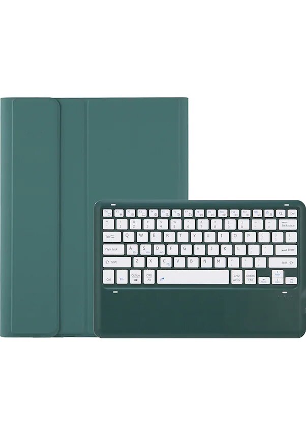 Чехол-книжка для планшета Xiaomi Pad 5 Pro 12.4 2022, кожаный, темно-зеленый, с Bluetooth-клавиатурой