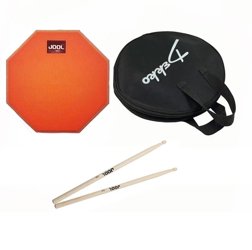 Односторонний тренировочный пэд JOOL PAD8 SUPER PACK оранжевый, с палочками 5А и чехлом
