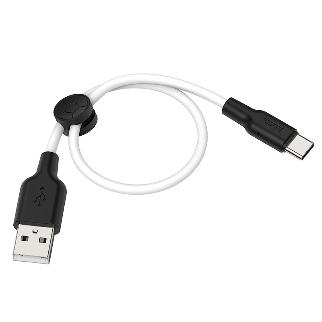 USB Кабель Type-C, HOCO, X21 Plus, 0.25м, силиконовый, черно-белый