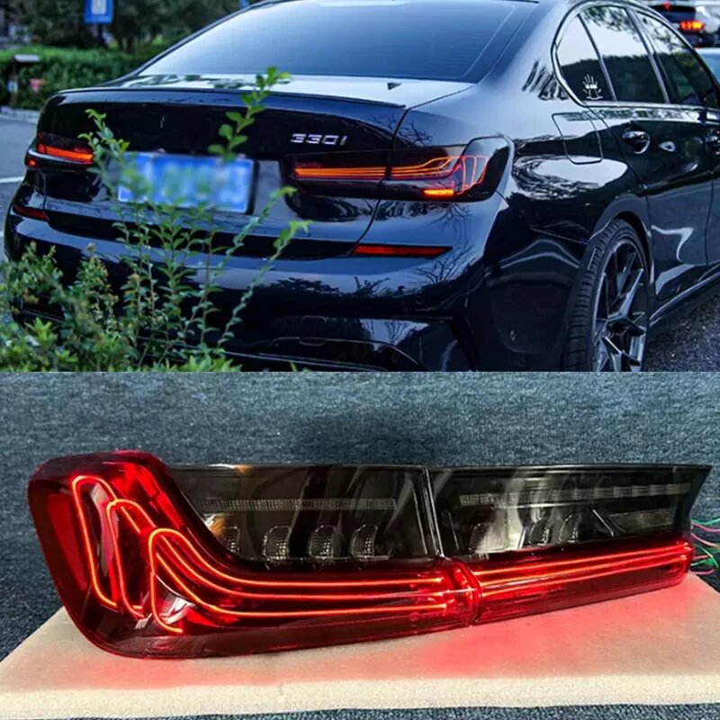 Светодиодный задний фонарь в сборе для BMW 3 серии 2019 2021-2024 G20 G28 G80 M3 CSL 330i 340i, задние фонари, стоп-сигналы, указатели поворота Pair of black