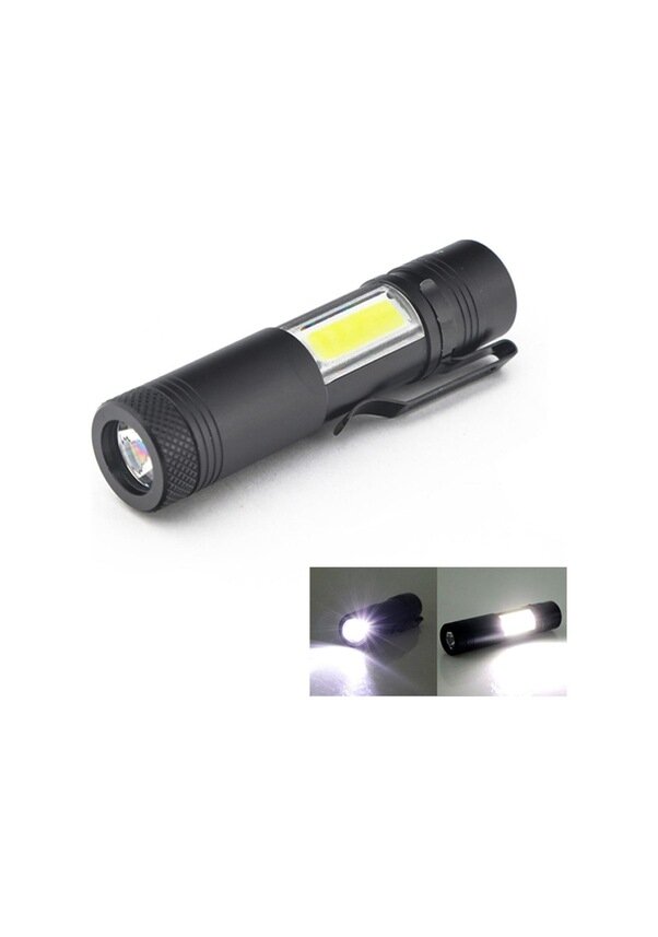 Миниатюрный портативный светодиодный фонарик Q5 из алюминия, двойной источник света XPE и COB, 4 режима освещения, совместим с батарейками 14500 или батарейками типа АА, мощный и компактный многоцветный фонарик-ручка