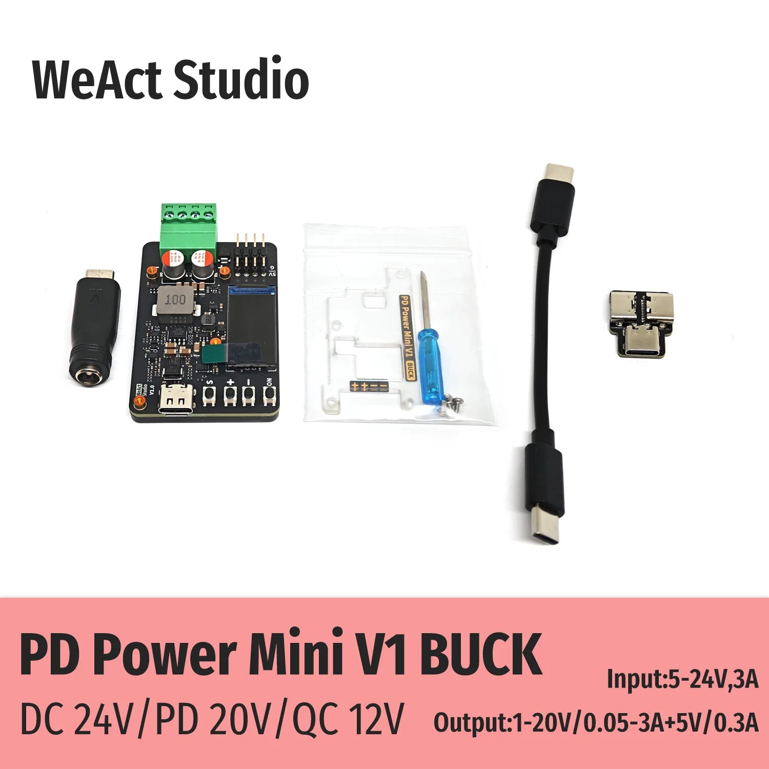 WeAct Studio PD Power Mini V1 BUCK 5-24V 3A