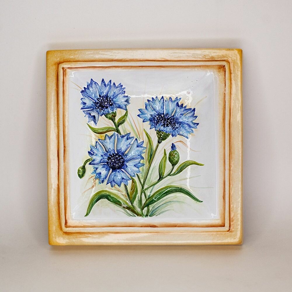 Декоративная плитка Васильки, керамическая