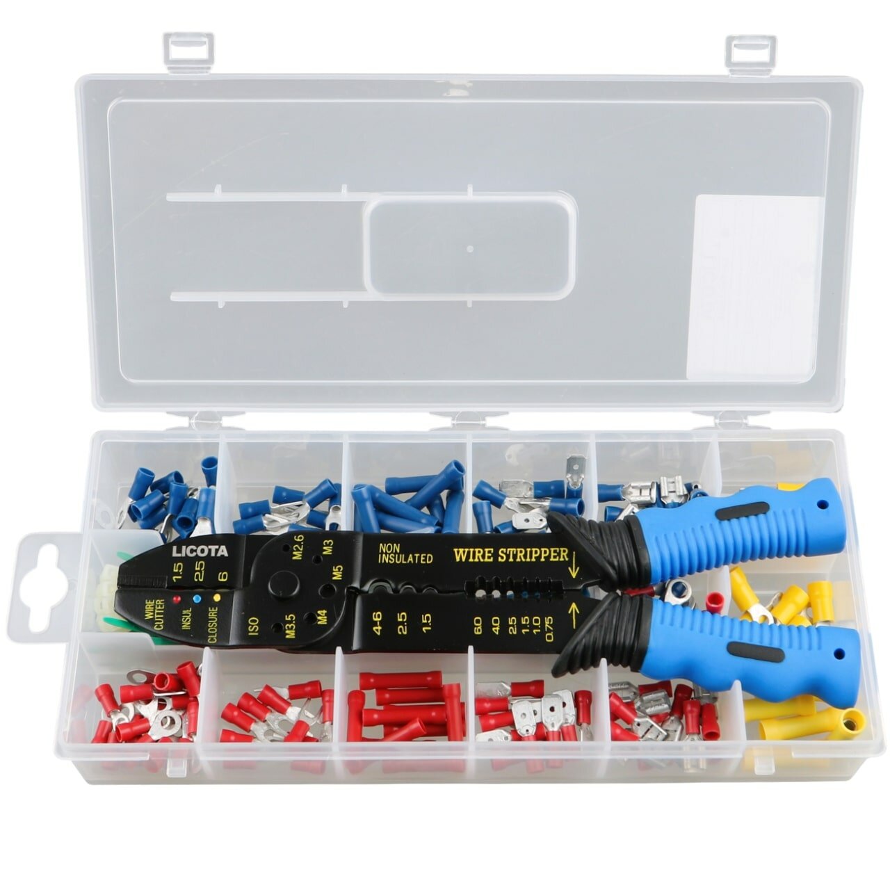 Licota TCP-10026 Набор для обжима с клещами и клеммами 201 предмет