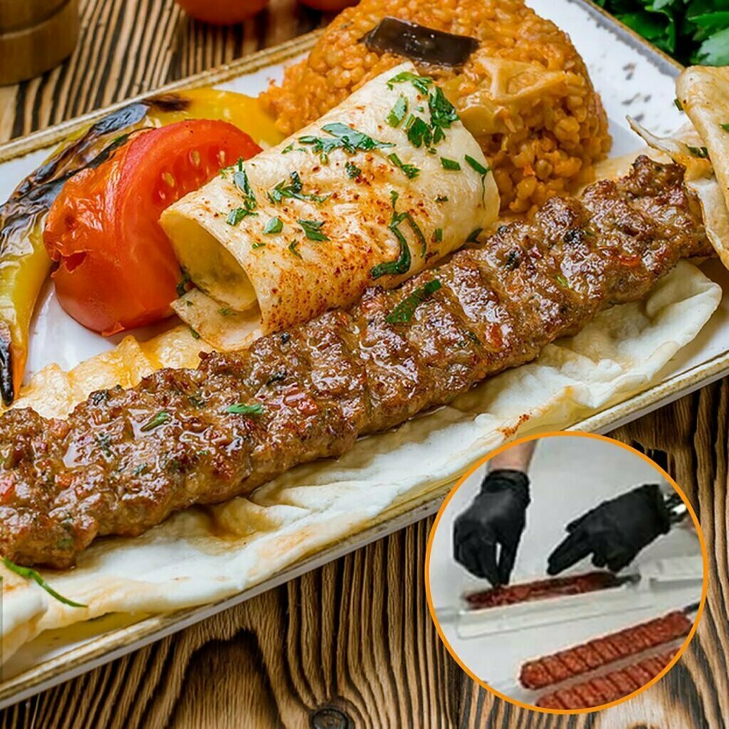 Практичные однополосные формы для кебаба, портативные принадлежности шашлыка барбекю, аксессуары грилей, пластиковый материал, идеально подходящий кемпинга